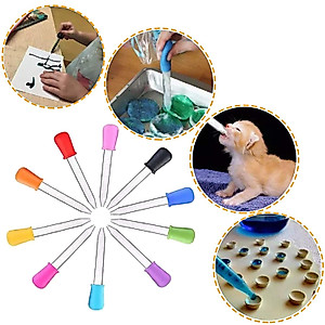20 PCS Liquid Droppers with 2 Clean Brushes - 5ml Clear Silicone Eye Pipettes Dropper with Bulb Tip for Kids Candy Molds, Gummy Bear, Oil Science, Crafts Projects