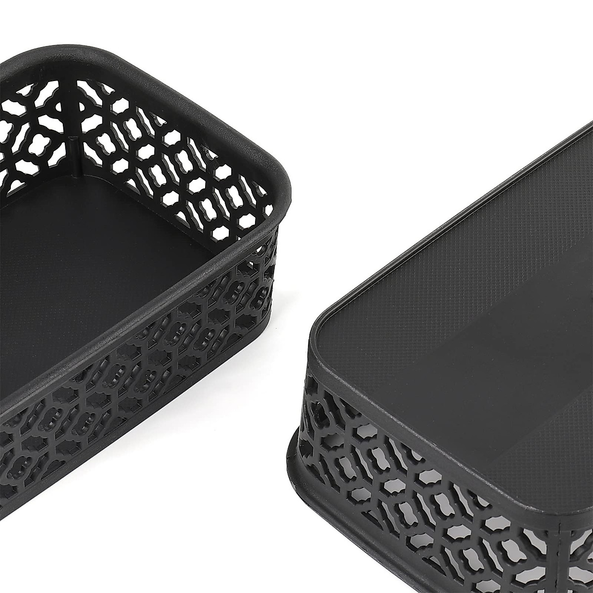 ZEAYEA 9 Pack Small Plastic Storage Basket, Classroom Organizer Baskets for Shelves Desk Drawer, Pantry Woven Basket Bins for Bedroom Closet Office School, 7.7" L x 5.5" W x 2.4" H