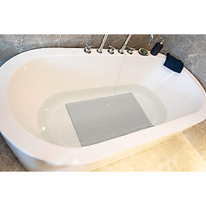 Bowerbird Premium Air Cushion Bathtub Mat with 800+ Air-Filled Cells, Provide Unprecedented Cushioned and Soft Comfort, Reduce Fatigue on Your Feet (Natural Rubber, Gray, 27”×15”)