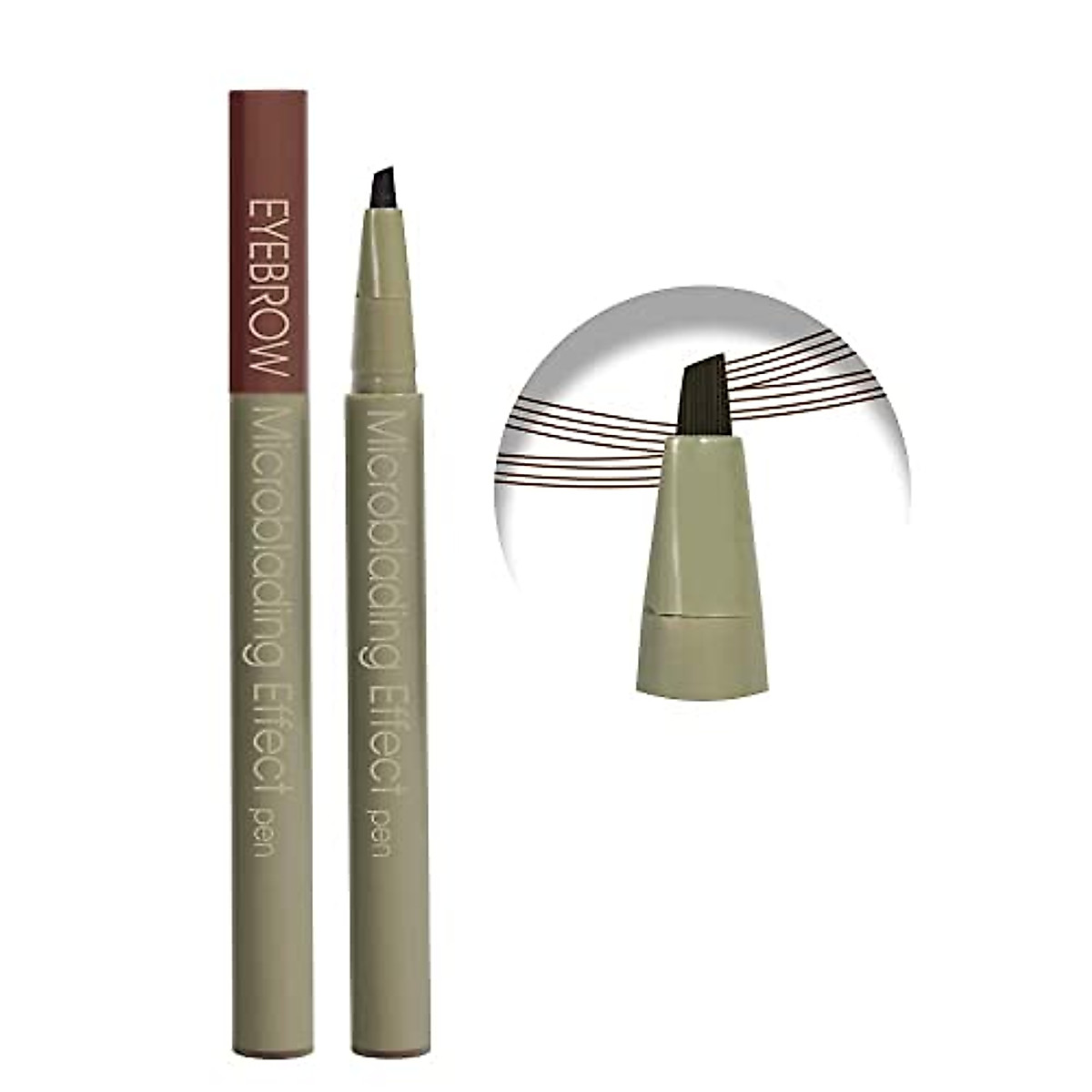 MAKETOPYZN Liquid Eyebrow Pen, Long-Lasting Microblading Effect Pencil, Quick Drying Waterproof Smudge-proof Eyebrow Makeup(Brown)