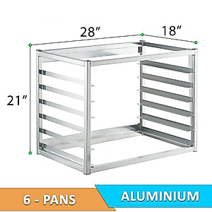 Express KitchQuip 28" x 18" x 21" Aluminum Wall Mounted Sheet/Bun Pan Rack | Fits 6 Full-Size Sheet Pans | Commercial-Grade Perfect for Bakeries, Restaurants, and Catering Kitchens | NSF Certified |