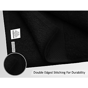 COTTON CRAFT Simplicity Bath Towels Set -7 Pack- 27x52-100% Cotton Bath Towel - Lightweight Absorbent Soft Easy Care Quick Dry Everyday Luxury Hotel Spa Gym Shower Beach Pool Camp Travel Dorm - Black