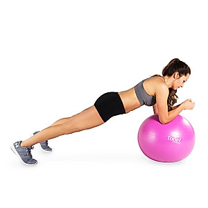 Tone Fitness Stability Ball / Exercise Ball | Exercise Equipment, Pink, 55 Centimeters