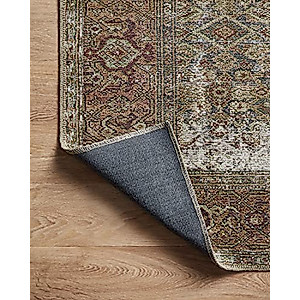 Amber Lewis x Loloi Georgie Collection GER-07 Moss/Salmon 5'-0" x 7'-6" Area Rug