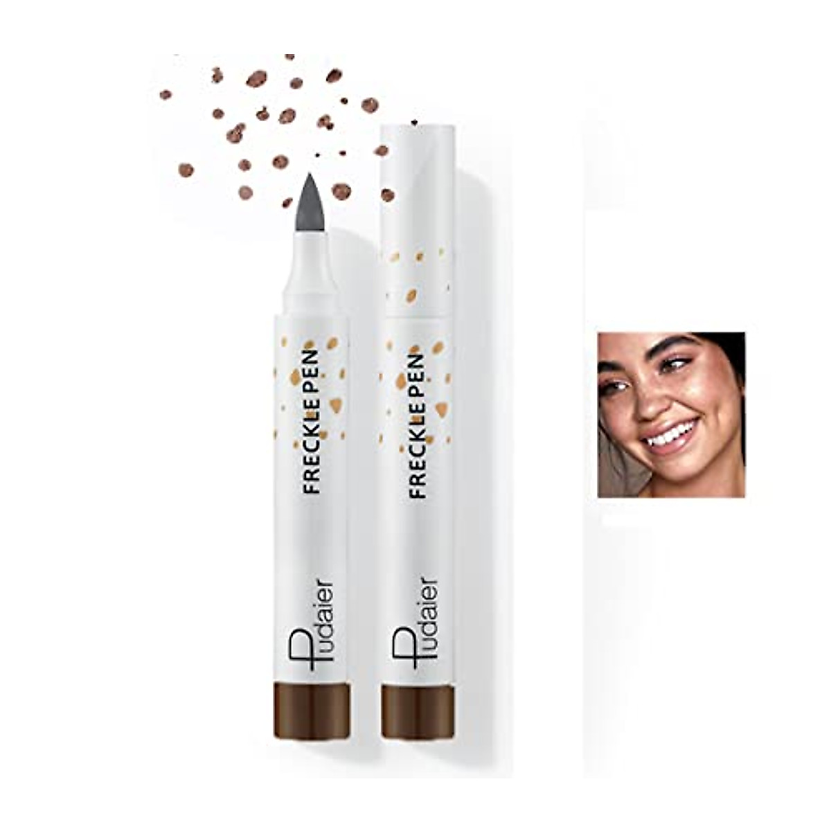 AKARY Freckle Pen, Lifelike Freckle Makeup Pen Freckle Color Concealer Pen, Waterproof Longlasting Soft Dot Spot Professional Faux Freckles for Natural Effortless Sun Kissed Makeup (1Pc, Dark Brown)