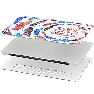 Mertak Hard Case Compatible with MacBook Pro 16 14 14 2022 Air 13 inch 12 11 2021 2019 2018 2017 Romans 8:31 Touch Bar Protective Christian Cover Feathers Boho Bible Verse Quote Scripture