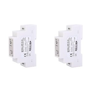 2pcs DR1524 DIN Rail Single Output Switch Power Supply 15W 24V for Control Cabinet