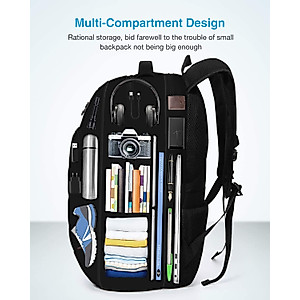 HOMIEE Laptop Backpack Extra Large Travel Backpack 40L Anti Theft College School Backpack for Men Women with USB Port, Water Resistant Business Computer Bag Fit 17.3 Inch Laptop