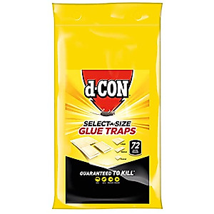d-CON Pre-Baited Select-A-Size Glue Traps, Mouse, Ants, Cockroaches, and Spiders, Household Pest Sticky Trap, Ready to Use Indoors, 72 Count