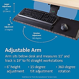 Kensington 60718 Adjustable Keyboard Platform with SmartFit System, 21-1/4w x 10d, Black