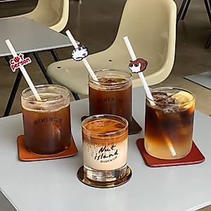 Silicone Cat Straw Cover - 10 Pack Adjustable Cute Reusable Kitten Drinking Straw Caps Charms Pen Accessories for Pencil Straw Home Kitchen Accessories(Cat)