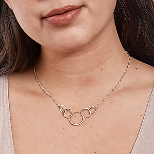 Dear Ava 50th Birthday Gift Necklace: Birthday Gift, Jewlery Gift For Her, 5 Asymmetrical Circles (silver-plated-brass, NA)