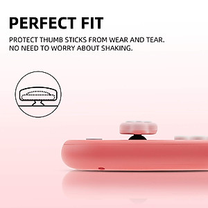 GeekShare Cat Paw Shape Thumb Grip Caps Soft Silicone Joystick Cover Compatible with Switch/OLED/Switch Lite,4PCS (Pink & Blue)