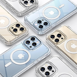 Diaclara Magnetic Designed for iPhone 13 Pro Max Case [2023 New] Compatible with MagSafe, Built-in Touch Sensitive Anti-Scratch Screen Protector, Phone Case for iPhone 13 Pro Max 6.7" (Clear)