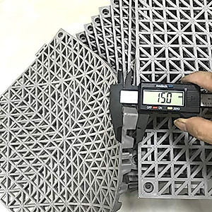 12 Pack Modular Interlocking Cushion 11.5" x 11.5" Mat Floor Tile Mats Drain Pool Patio Balcony Yard Pet Area Washer Pad(Gray)