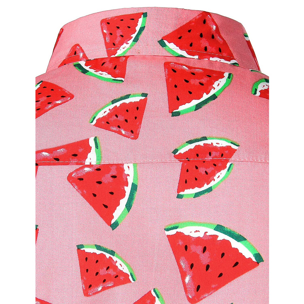 JOGAL Men's Cotton Button Down Short Sleeve Hawaiian Shirt Pink Red XX-Large