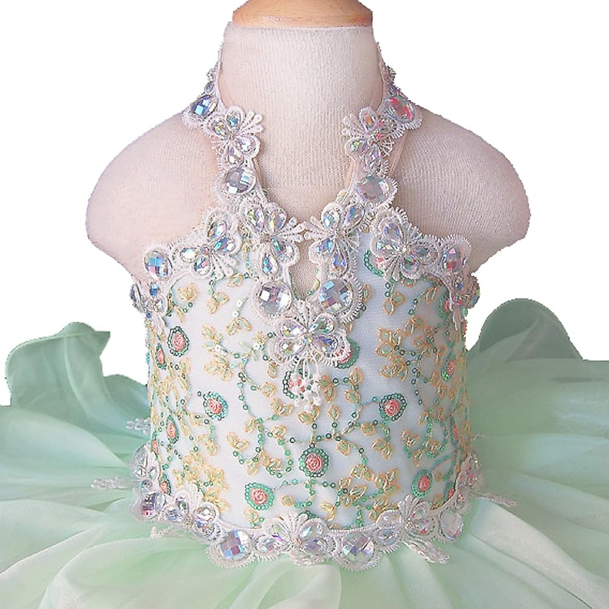 Jenniferwu G040-8 Infant Toddler Baby Newborn Little Girl's Pageant Party Birthday Dress Green Size 3-6M