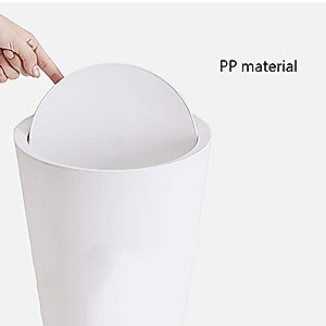 Trash can Simple Trash Can with Lid Round Plastic Trash Can Household Swing-lid Trash Can for Office, Living Room and Bedroom, 2 Colors Simple Human Trash can (Color : Gray)