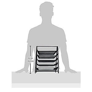 Mind Reader Desk Organizer with 5 Sliding Trays for Letters, Documents, Mail, Files, Paper, Black