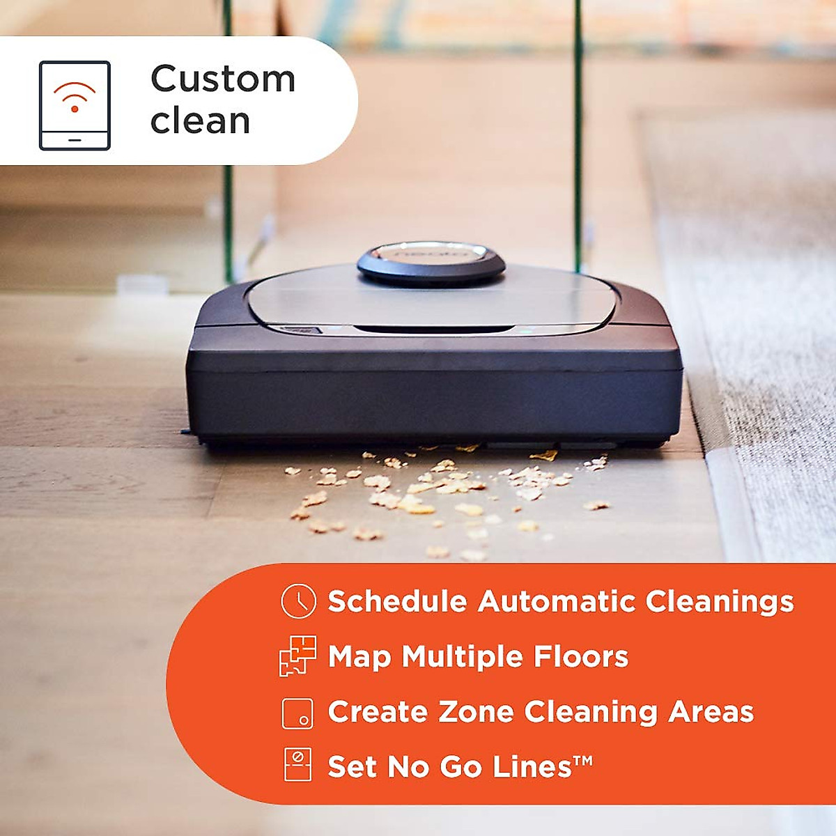 Neato Robotics Botvac D7 Connected Robot Vacuum - Laser Navigation, Wi-Fi Connectivity, Ideal for Corners, Pet Hair, Carpets & Hard Floors