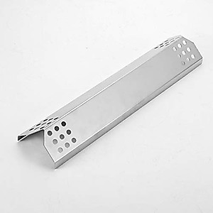 YIHAM KS739 Heat Shield Plate for Master Forge 1010048 Grill Replecement Parts, Burner Cover Flame Tamer, 15 1/8 inch x 3 1/4 inch, Stainless Steel, Set of 4