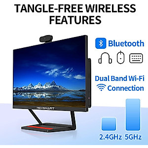 All-in-One PC All-in-one Desktop Computer PC 23.8inch All-in-One PC with Core i7 16GB RAM 512GB SSD, 360°Adjustable Webcam, Charging Panel, All-in-one PC Supporting Dual-Band WiFi, Bluetooth 4.2,Black