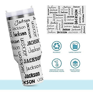 White Smoke Tumbler Handle Lid and Straw Custom Water Bottle Stainless Steel Coffee Travel Tumbler Mug Cup Gifts for Men Women 30oz