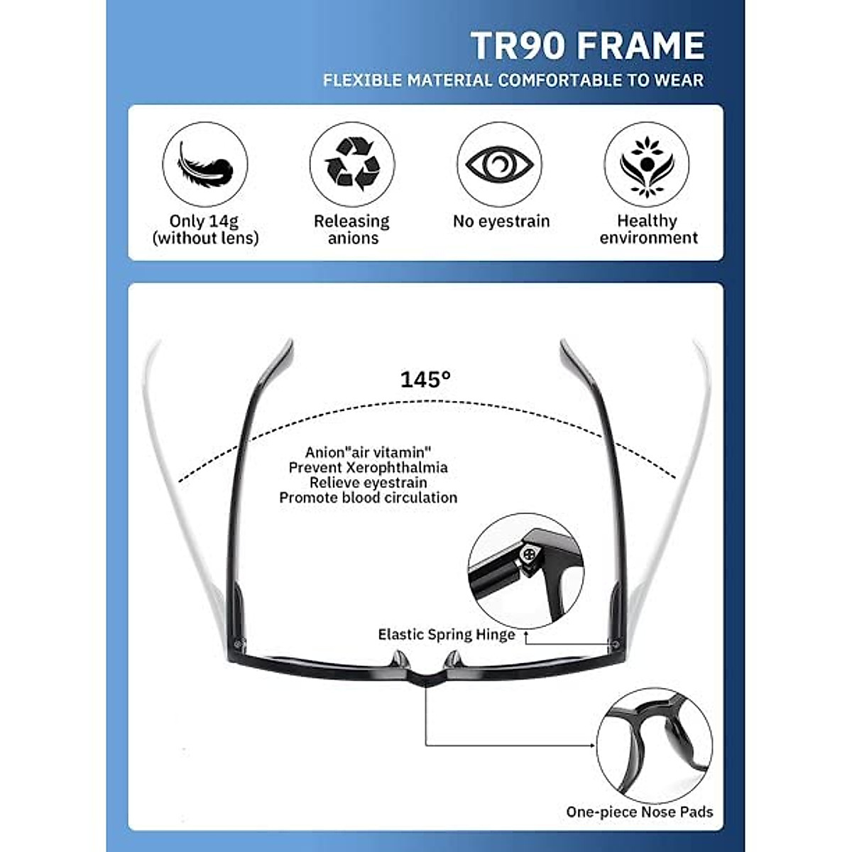 Reading Glasses for Women Men One Power Multi Flex Focus Dial Vision Auto Adjust Glasses From .5X to 2.5X For Small Print (Round)