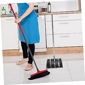 MERRYHAPY Stainless Steel Trash Shovel Standing Dustpan Garbage Dust Pans Longs Handle Dustpan Long Handle Dust Pan Litter Sweeping Broom Dustpan Industrial Dust Pan Rubbish Dustpan Silver