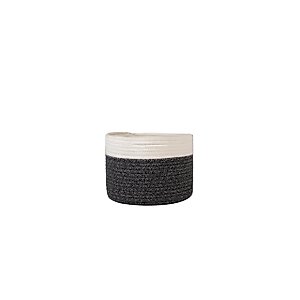 Small Baskets, Cotton Rope Woven Basket, Cute Mini Storage Baskets, Decorative Boho Basket for Nursery Living Room Bedroom, Dark Grey