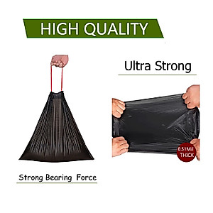 Feisco 1.6 Gallon Black Trash Bag,6L Drawstring Garbage Bag Trash Can Liner,120 Counts,0.51 Mil