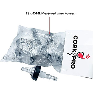 CORKPRO Automatic Measured Alcohol Bottle Pourers—1.5oz/45ml Clear Quick Shot Spirits Measure Liquor Pourer—Cocktail Wine Dispenser for Bar & Home Tool