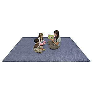 Joy Carpets Endurance Solid Colored Area Rug in Color Glacier Blue, 12' x 6'