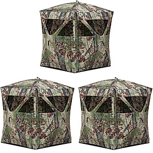 Barronett Blinds Backwoods Camo Lightweight Pop Up Hunting Ground Blind (3 Pack)