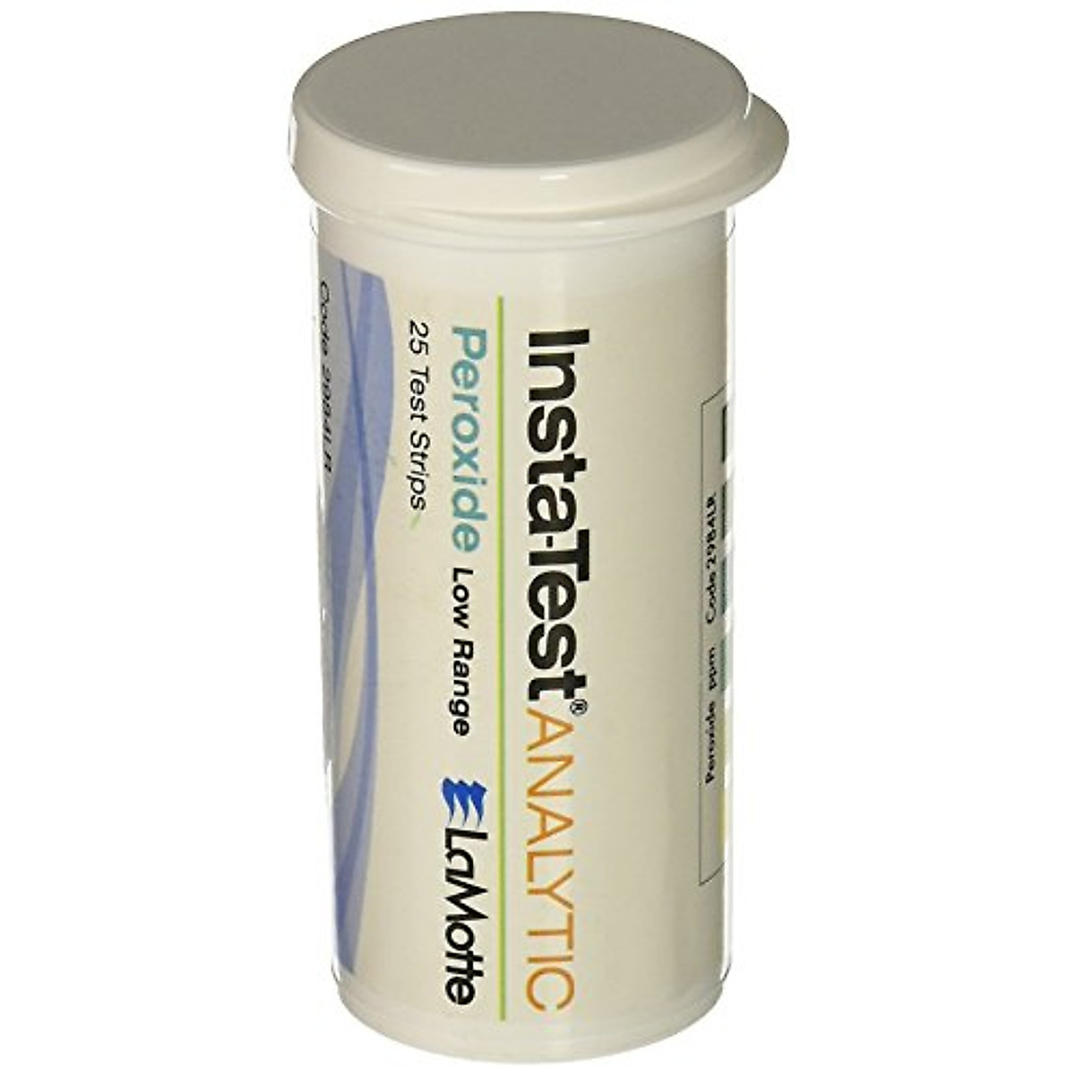 LaMotte 2984LR Insta-Test Hydrogen Peroxide Single Factor Test Strip, 0 ppm-50 ppm Range (Vial of 25 Strips)