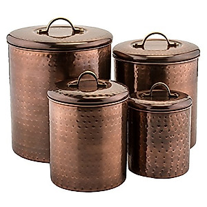Old Dutch Canister (Set of 4), 4 quart/2 quart/1½ quart/1 quart, Antique Copper