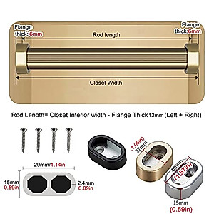 Wardrobe Rod Metal Hanging Pole, Bedroom Closet Garment Bar with Screws Kit, 40/50 / 60/70 / 80/100 / 120/150 cm Long (Color : Black, Size : 120cm/47.2 in)