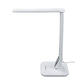 Fugetek LED Desk Office Lamp, Stylish, 5-Level Brightness, 530 Lumen, 7W, Dimmable, Touch Control Panel, 1-Hour Auto Timer, Official Philips Enabled Licensing Program Member, (White)