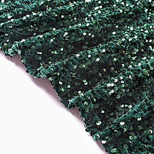 Fabric by The Yard Emerald Green Velvet Fabric Sequin Fabric 36Inch Long Continous Fabric for Sewing Clothes Glitter Fabric Wedding Dress Evening Gown Skirt DIY Linen Fabric Velvet Mermaid Fabric