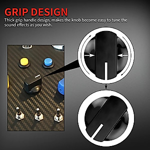 DAIERTEK Guitar Pedal Knobs 6.35MM Davies 1510 Control AMP Effect Pedal Knob 1/4 with Set Screw for Electric Guitar Potentiometer Black - 12PCS