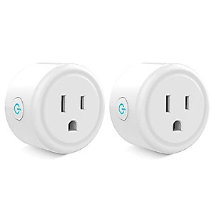GHome Smart Mini Plug Compatible with Alexa and Google Home, WiFi Outlet Socket Remote Control with Timer Function, Only Supports 2.4GHz Network, No Hub Required, ETL FCC Listed (2 Pack), White