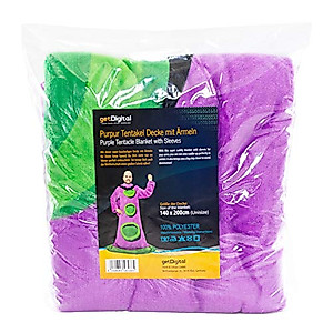 getDigital Purple Tentacle Wearable Throw Blanket with Sleeves - Cozy Fleece Blanket for Adults - Funny Merchandise Inspired by The Retro PC-Game Day of The Tentacle - One Size 55.12 x 78.74 inch