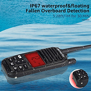 Retevis RM21 Handheld Marine Radio,Radio Marine Floating IP67 Submersible,Noise-Cancelling,1800mAh,Backlit LCD Display,NOAA Weather,Clear Audio,Boat Radio for Fishing Marine Construction