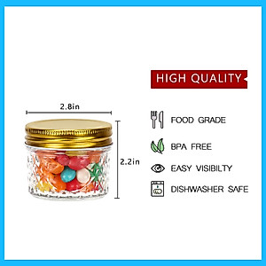 STARSIDE 40 Pack 4 oz Glass Mason jars With Regular Lids, 120 ml Canning Jars Containers for Jam, Honey, Candies,Wedding Favors, Decorations, Baby Foods. Included 1 Pens and 80 Labels.