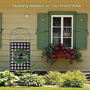 hogardeck Garden Flag Holder Stand - Premium Weather-Proof Garden Flag Arbor Metal Powder-Coated Yard Flag Pole Outdoor Decor Garden Flags Flagpole Stakes