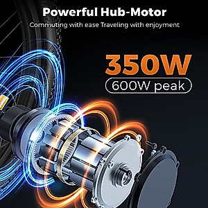 BPNN Electric Bike for Adult Folding, Ebike 7 Shock Absorbers 14" Tire 350W（600W Peak Power Motor） 48V 10Ah 19.2MPH E Bike City Cruiser Commuter Electric Bicycles E-Bike