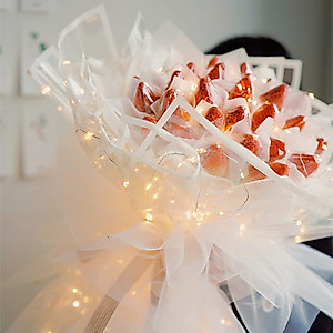 BBJ WRAPS Korean Flower Wrapping Paper Clear Waterproof Floral Bouquet Wrap with Colored Line, 22.8x22.8 Inch - 20 Sheets (Purple)