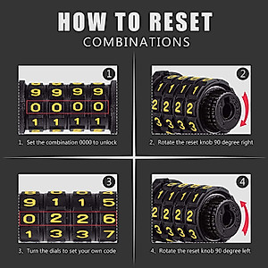 Roming 4 Digit Coiled Security Cable Lock, 50 Inches Long, Black