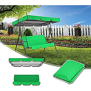 XYQSBY Swing Chair Canopy Seat Replacement Cover, Garden Swing Chair Canopy Replacement 2/3 Seater 210D Waterproof/Anti-UV Silver Coated Oxford Cloth (Color : Beige, Size : 195x125x15CM)