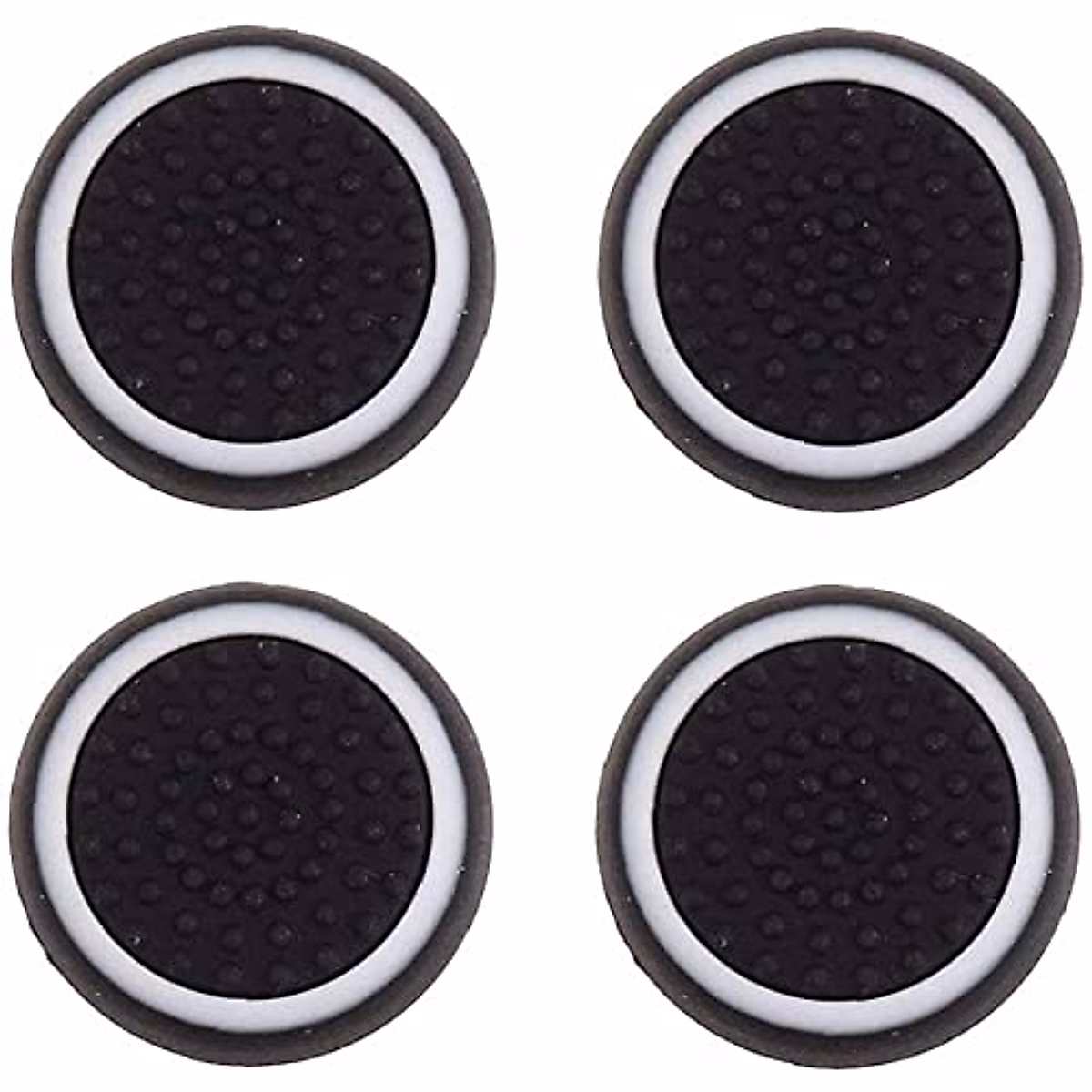 4Pcs Replacement SiliconeThumb Grip Cover for White and Black Game Supplies Durable and Deft